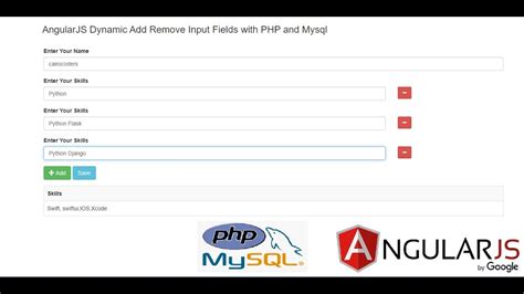 angularjs add remove input fields dynamically with php mysqli tech