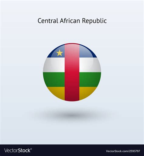 Central African Republic Round Flag Royalty Free Vector