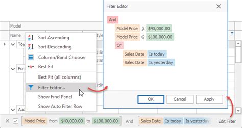 filter editor winforms controls devexpress documentation