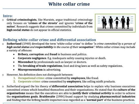 White Collar Crimes For Crime And Deviance Teaching Resources