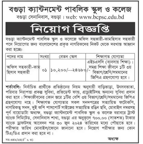 সকল স্কুল এন্ড কলেজ নিয়োগ বিজ্ঞপ্তি ২০২৪ School And College Job