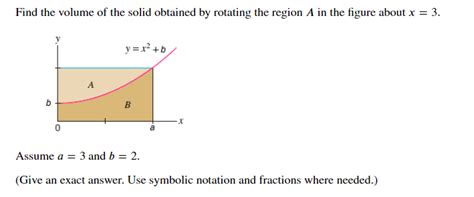 Solved Find The Volume Of The Solid Obtained By Rotating The