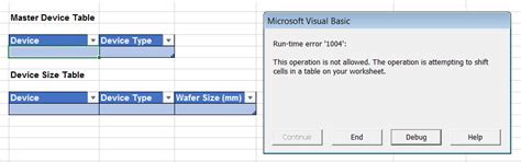 inserting values to tables using vba error attempting to shift cells
