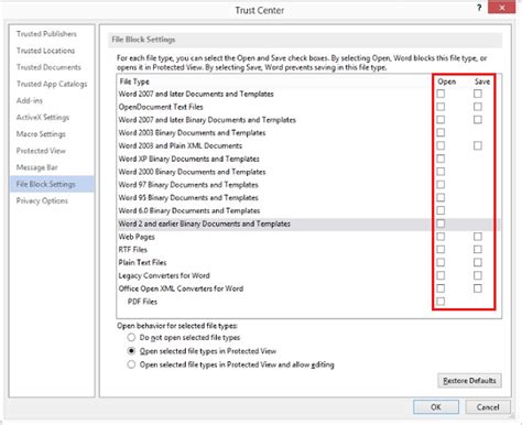 error message in office when a file is blocked by registry policy