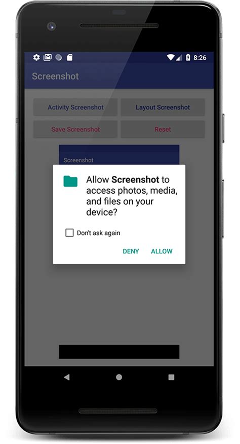 android take screenshot programmatically android