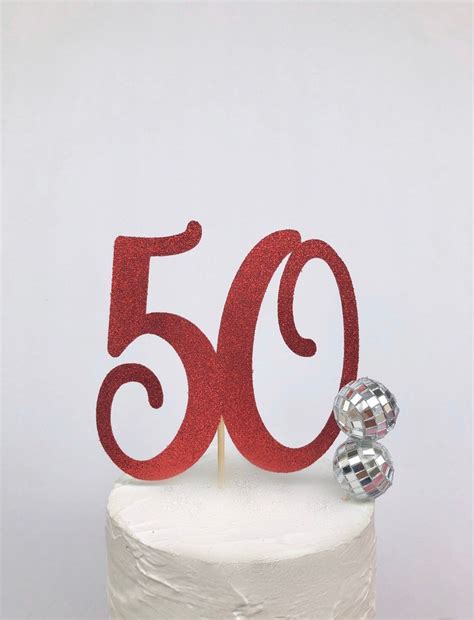 Glitter 50 50 Cake Topper 50 Centerpiece Fifty 50th Etsy
