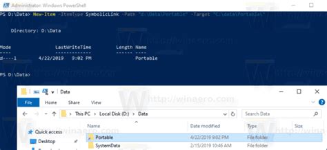 create symbolic link in windows 10 with powershell