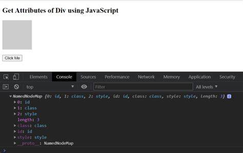 how to get attributes of div element in javascript