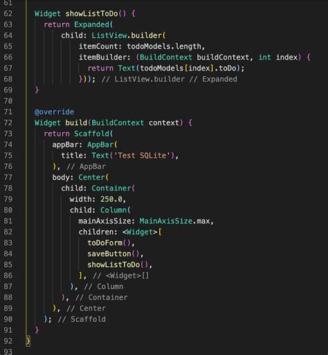 th sqlite on flutter