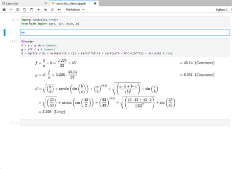python library for converting python calculations into rendered latex