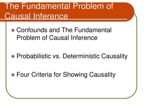 Ppt The Fundamental Problem Of Causal Inference Powerpoint