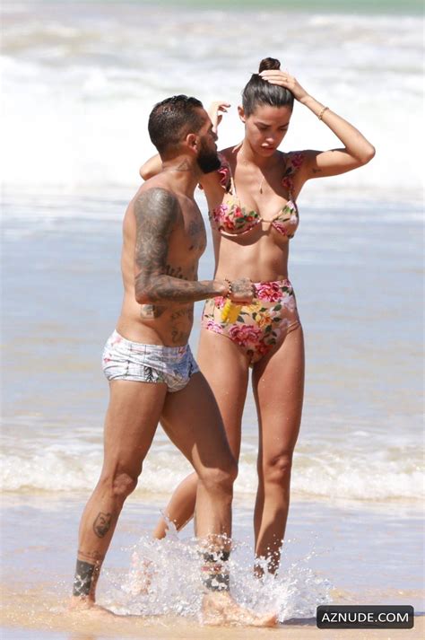 Daniel Alves And Spanish Model Joana Sanz Seen At Conceicao Beach In