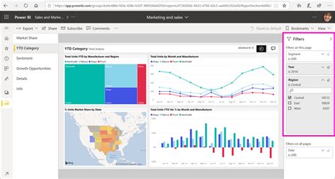 filter and share a power bi report power bi microsoft docs