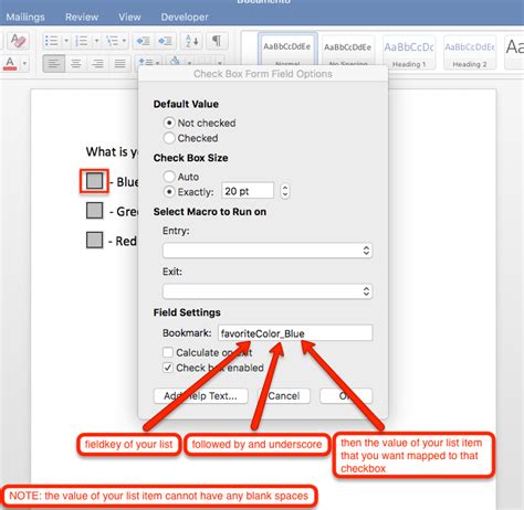 custom word reporting dynamic checkboxes fastfield mobile forms