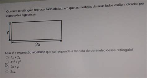 Solved Observe O Retângulo Representado Abaixo Em Que As Medidas De
