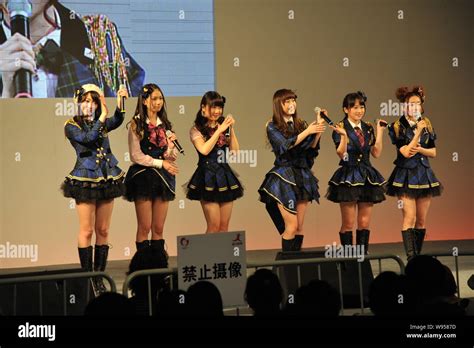 Members Of Japanese Female Idol Group Akb48 Are Pictured At Their