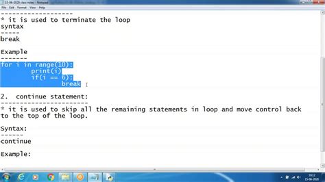 jump statements in python dmreddy youtube