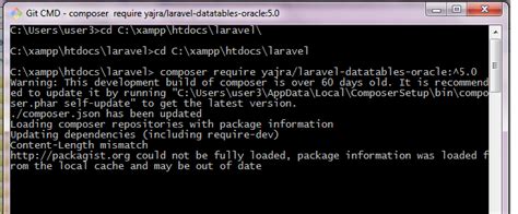 why is the datatables package not working laravel 5 stack overflow