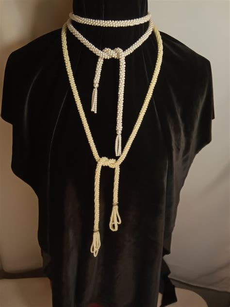 Seed Pearl Lariat Necklaces Gem