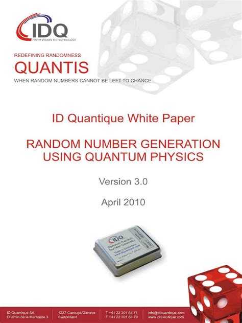 Quantum Random Number Generator Pdf Randomness Key Cryptography