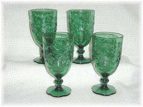 Princess House Crystal Fantasia Set Of 4 New Emerald Green Etsy