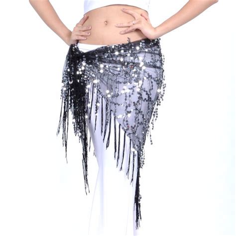 New Belly Dance Costume Sequin Tassel Fringe Hip Scarf Belt Waist Wrap