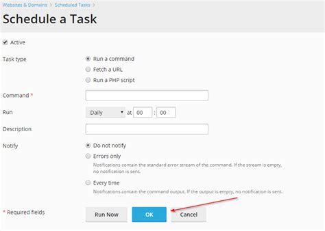 how to set up a scheduled task cron job in plesk obsidian conetix