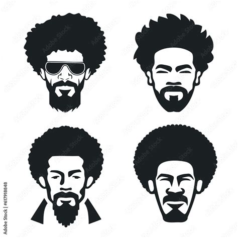 Vetor De African Men Vector Afro Men Black Man Vector African