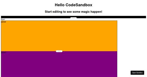 react resize panel examples codesandbox