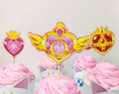 Sailormoon Party Printable Set Of 5 Printable Cupcake Topper For