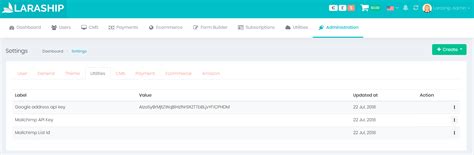 mailchimp configuration laraship
