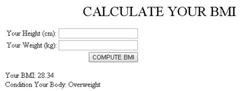 bmi calculator free source code projects and tutorials