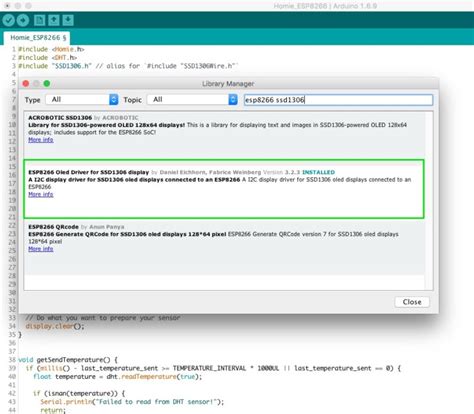 esp8266 send dht temperature and humidity to mqtt and oled display
