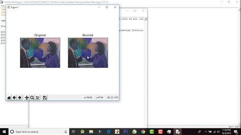 method median filtering with opencv python youtube
