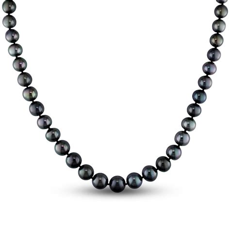 Tahitian Freshwater Cultured Pearl Strand Necklace 14k White Gold Jared