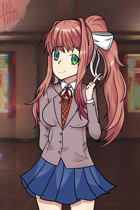 Doki Doki Literature Club Monika By Mrrwolf On Deviantart