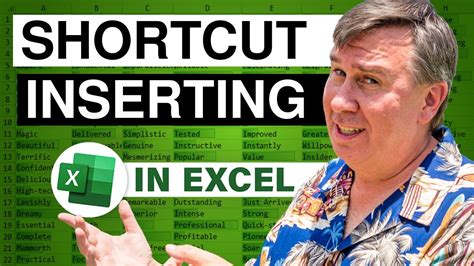 mrexcel s learn excel 765 insert shortcuts youtube