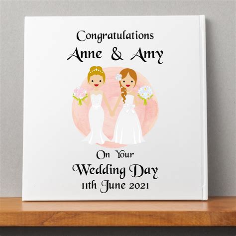 Female Same Sex Wedding Card Personalised For Lesbian Couple Etsy