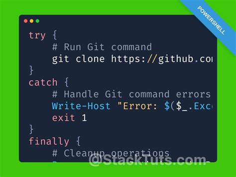 how to fix powershell with git command error handling automatically