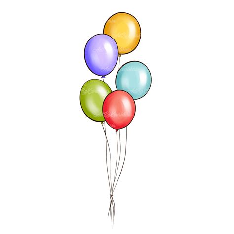 Balloons Png Balloons Clip Art Birthday Clipart Digital Download Etsy