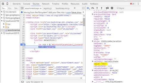 passing value between javascript and asp c not working stack