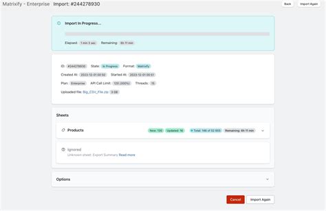 how to import large shopify csv files with the matrixify app