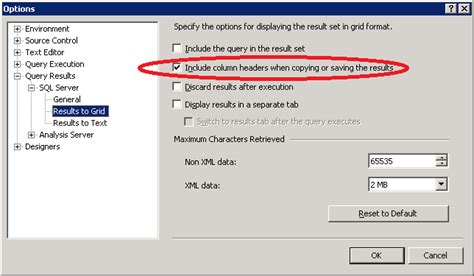 exporting from sql server to excel with column headers stack overflow
