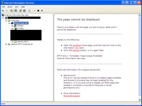 the page cannot be displayed 403 2 forbidden read