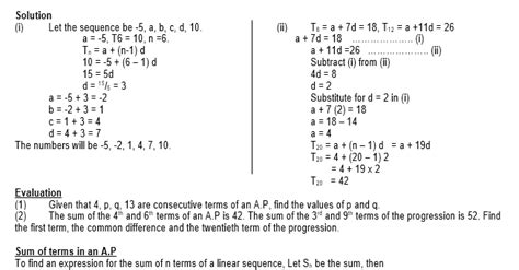 Sequence And Series Classnotes Ng