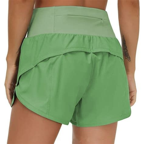 Womens High Waisted Running Shorts Quick Dry Athletic Workout Shorts