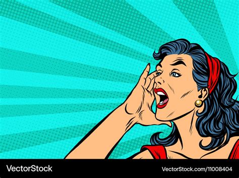 Pop Art Retro Girl Screams Royalty Free Vector Image