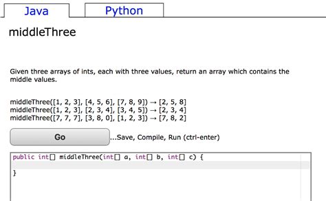 solved java python middlethree given three arrays of ints