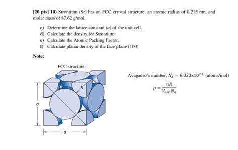 Solved [20 Pts 10 Strontium Sr Has An Fcc Crystal