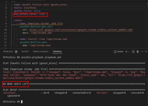 error handling in ansible playbooks ostechnix